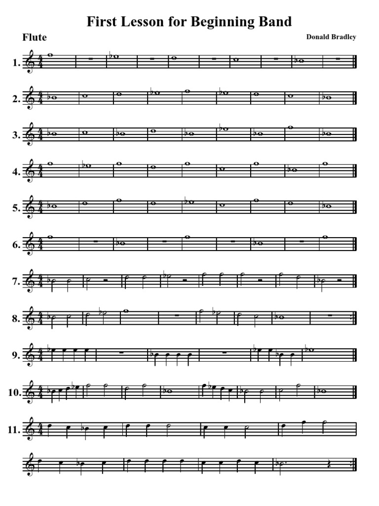 First Lesson For Beginning Band With Fingering Charts | PDF