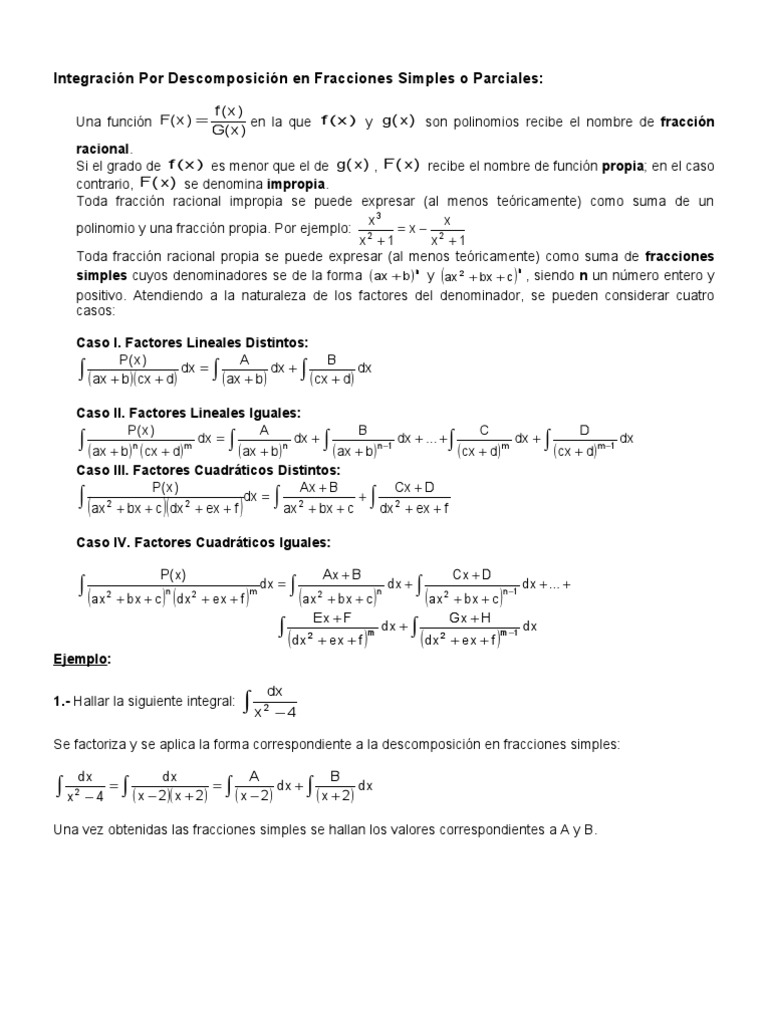 Fracciones Simples | PDF | Fracción (Matemáticas) | Álgebra