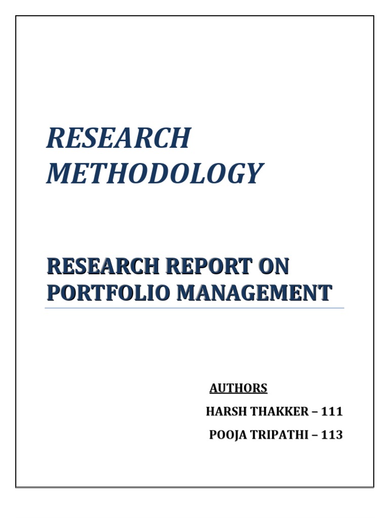 Portfolio Management - Research | Download Free PDF | Investor | Investing