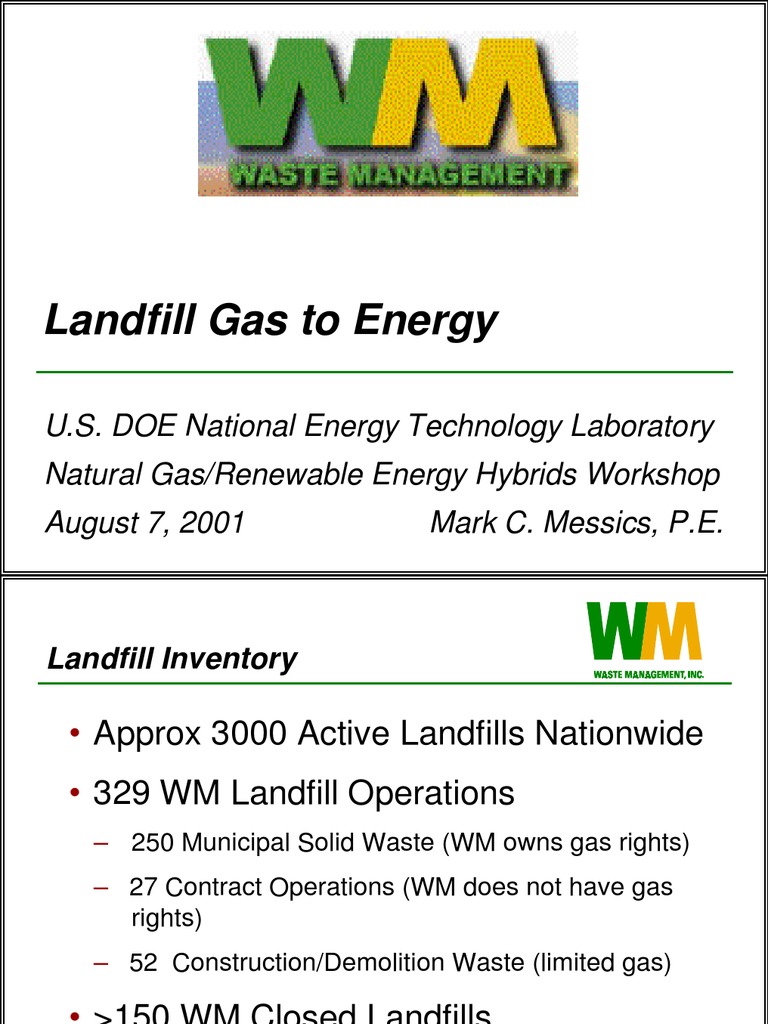 Landfill Gas to Energy Projects and Technologies | PDF | Natural Gas ...