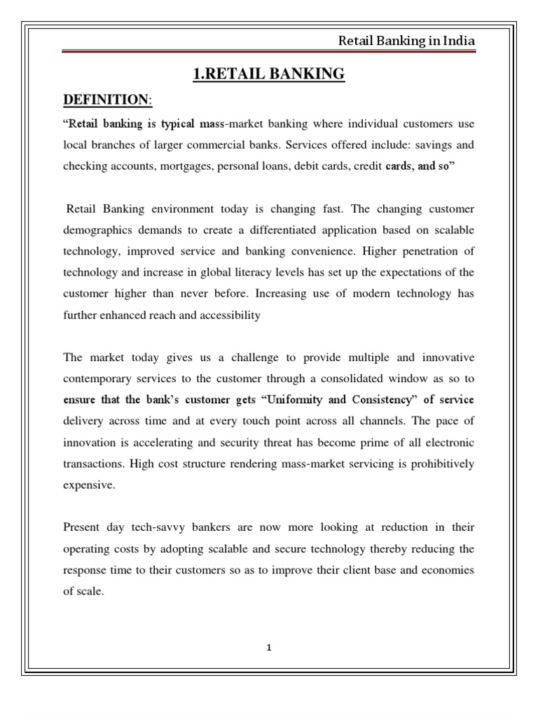 1.retail Banking: Definition | PDF | Debit Card | Banks