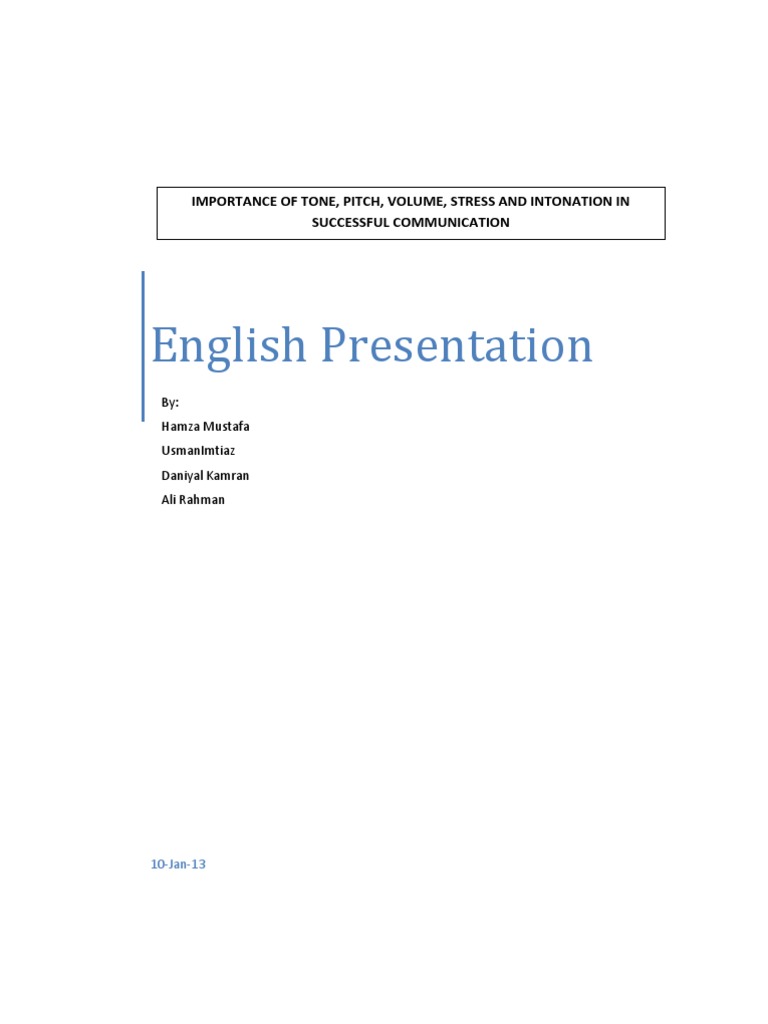 Importance of Tone, Pitch, and Volume | PDF | Stress (Linguistics ...