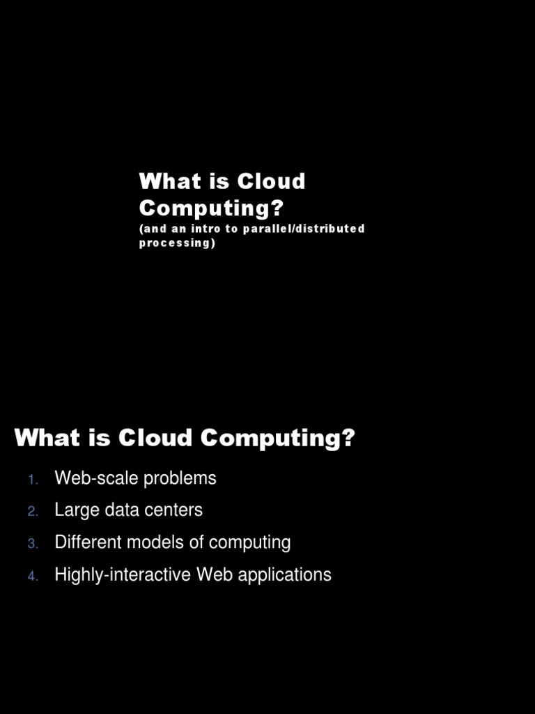 What Is Cloud Computing?: (And An Intro To Parallel/distributed ...
