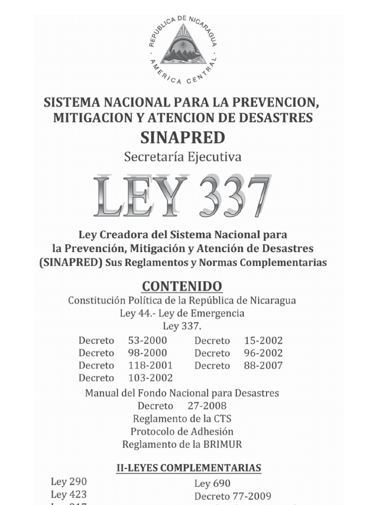 Ley 337 Ultima | Comisión Europea | Nicaragua