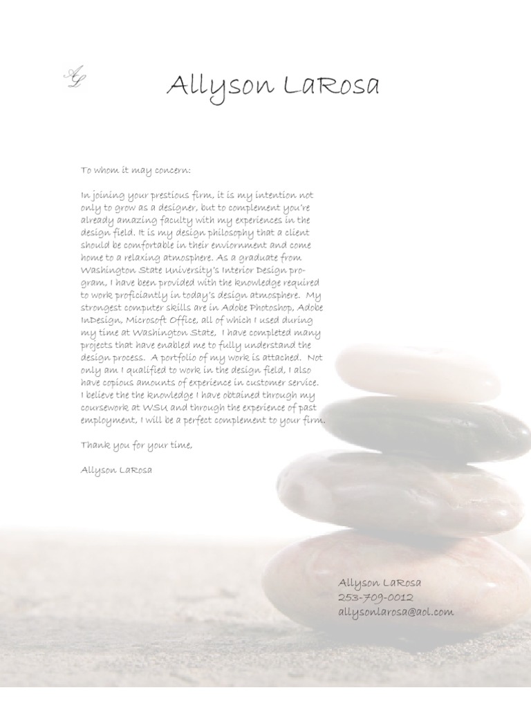 Allyson LaRosa Interior Design Resume | PDF