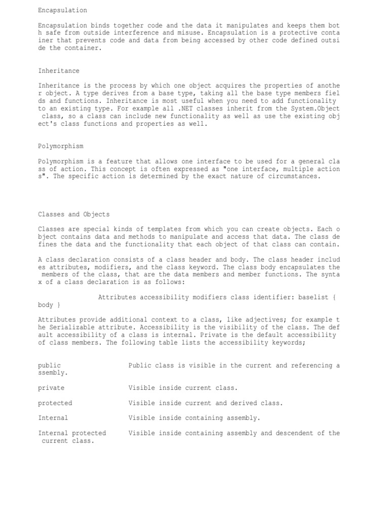 Notes Oops And C Pdf Class Computer Programming Method Computer Programming