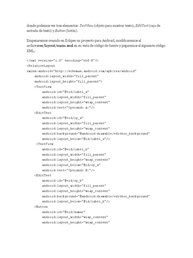 Codigo Calculadora Android Pdf Android Sistema Operativo Java 4946
