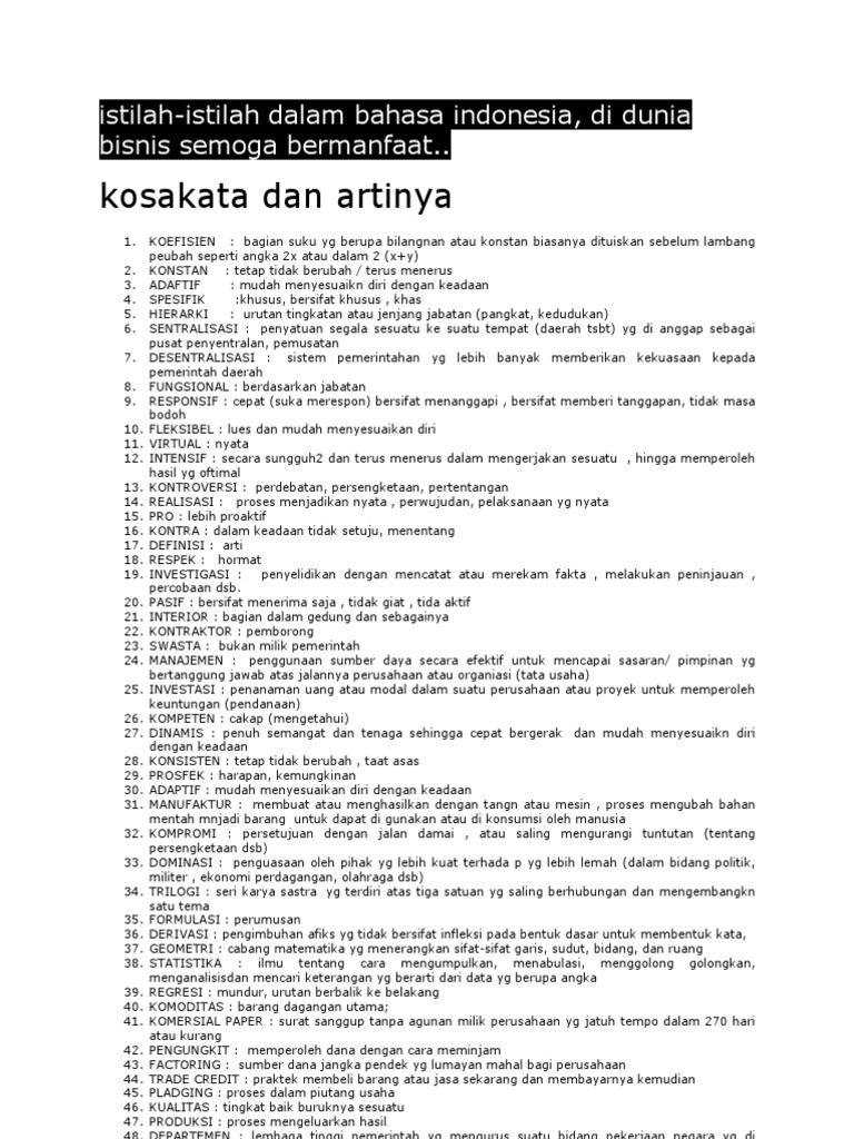 Istilah-Istilah Manajemen Dan Bisnis | PDF