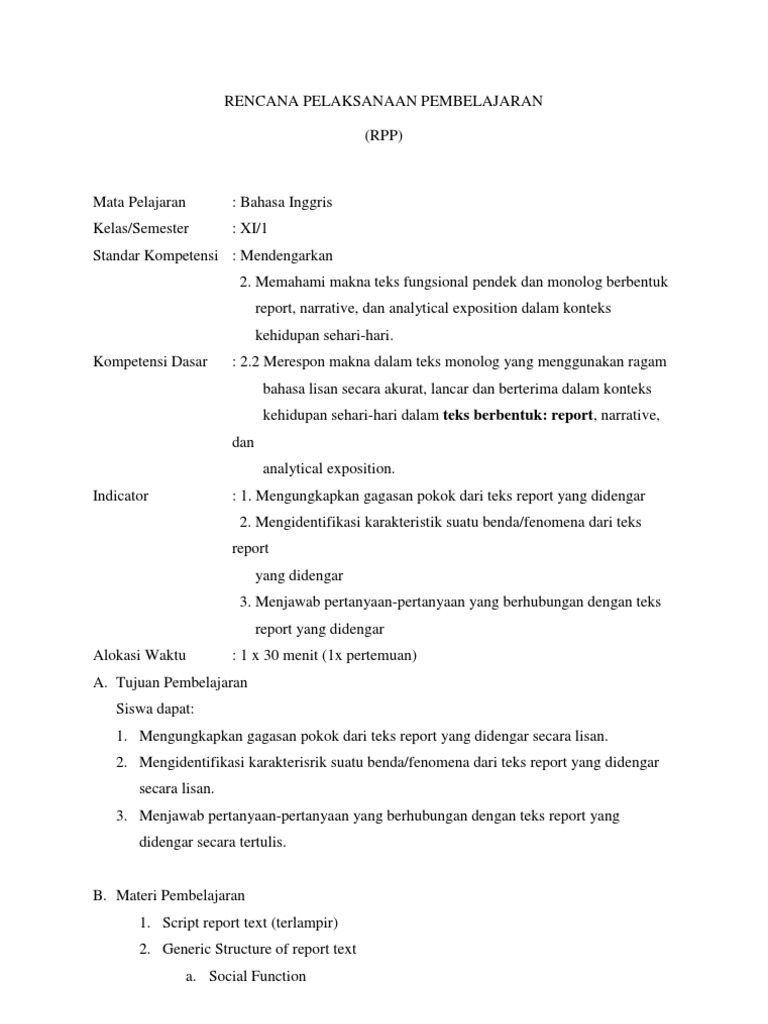 RPP Listening Untuk Kelas XI/1 Made by Dewi Habibah | PDF | Bintang | Galaksi