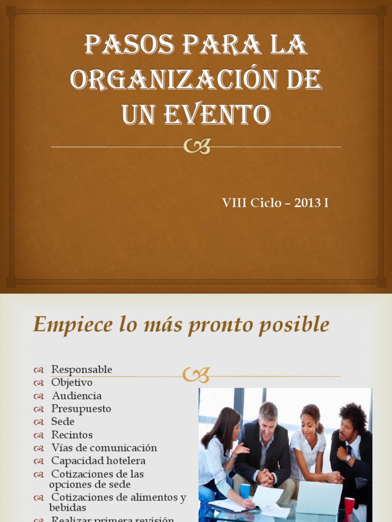 Pasos para La Organización de Un Evento | PDF | Hotel | Presupuesto