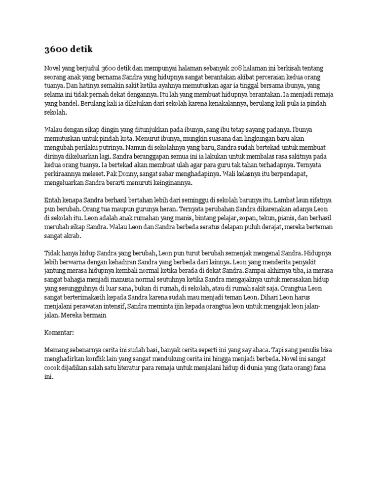 3600 Detik | PDF | Fiksi Misteri, Thriller, & Kejahatan | Fiksi Umum