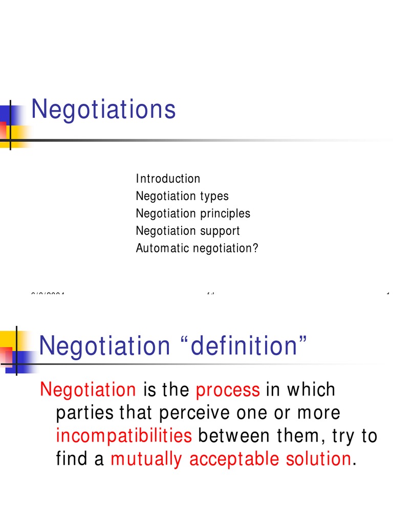 Types of Negotiations | Bargaining | Negotiation