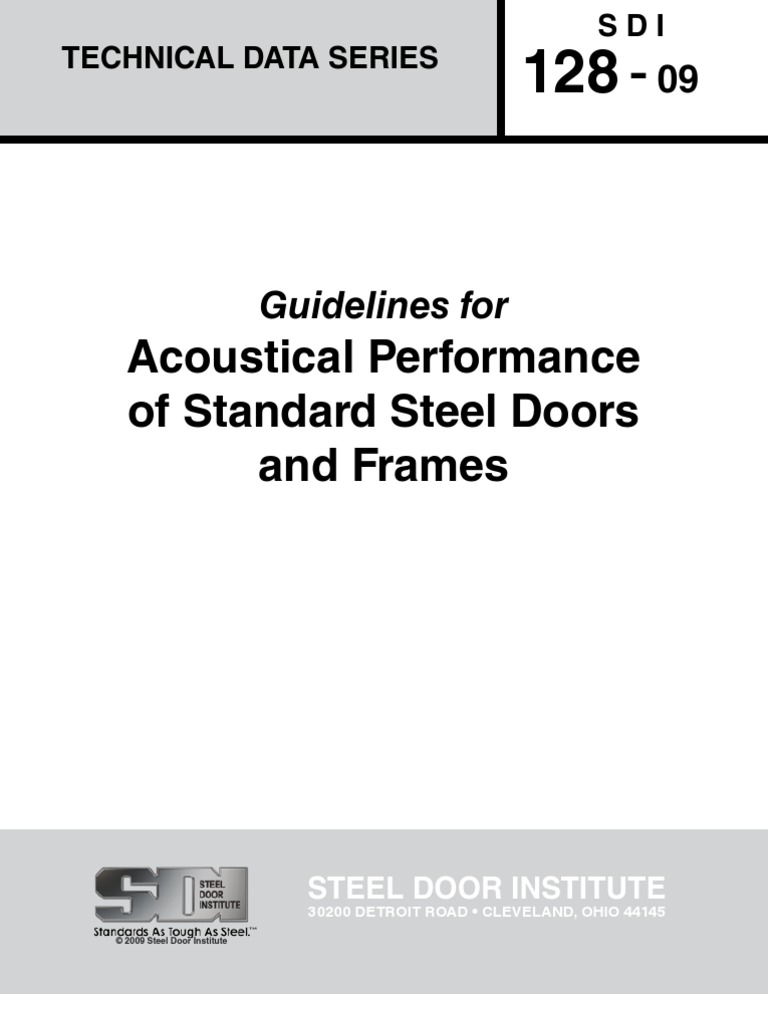 SDI - 128 - Standard Steel Doors and Frames | PDF | Sound | Decibel