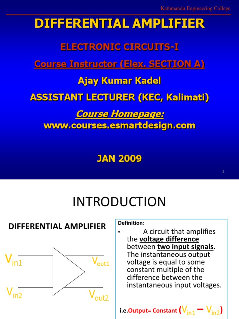 Diff Amp | PDF | Amplifier | Analog Circuits