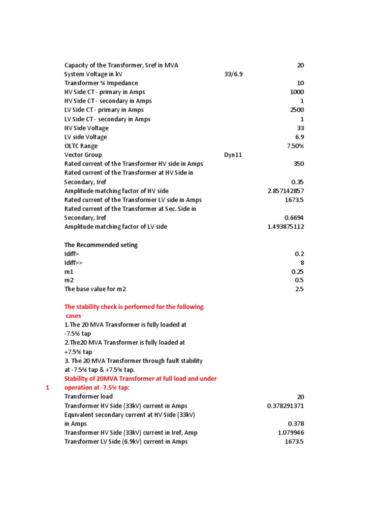 Relay Setting Calculation | PDF | Transformer | Amplifier Relay Setting Calculation | PDF | Transformer | Amplifier