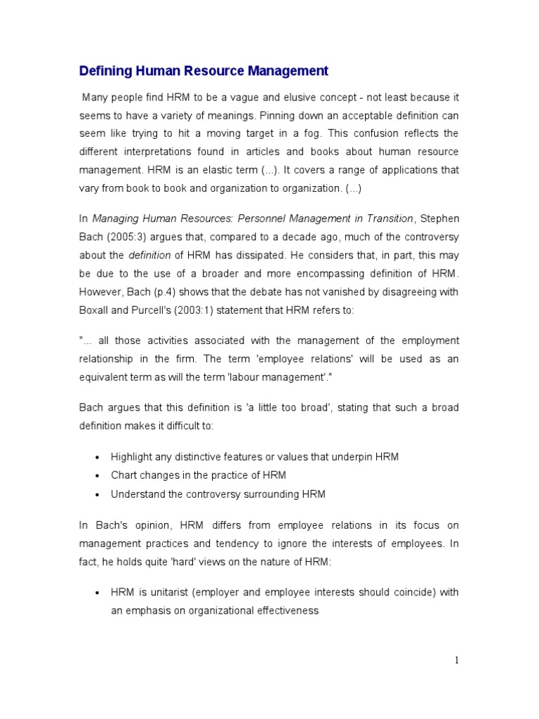 Understanding Human Resource Management | PDF | Human Resource ...