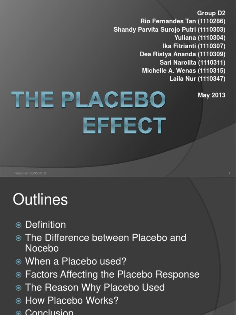 The Placebo Effect | PDF | Placebo | Dose (Biochemistry)
