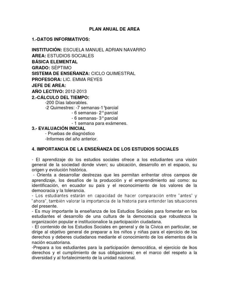 Plan Anual de Eess | PDF | Ecuador | Sociedad