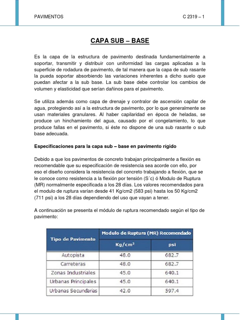 Prac Sub Base y Base | PDF | Suelo | Cemento