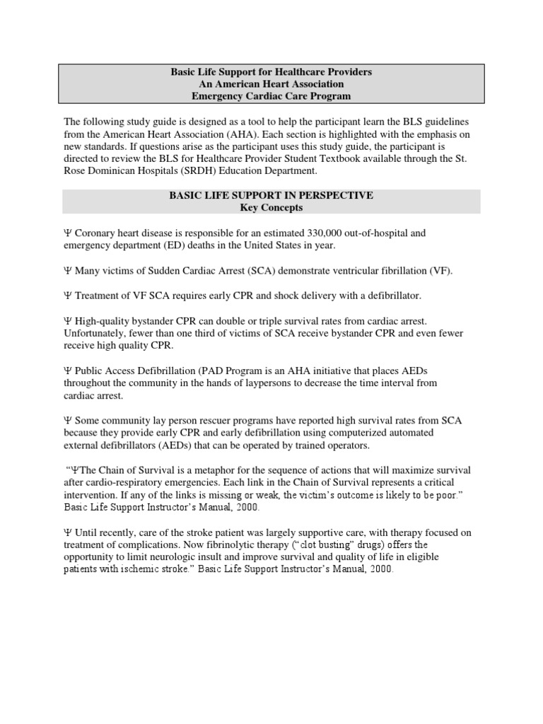 Basic Life Support Pamphlet | PDF | Cardiopulmonary Resuscitation ...