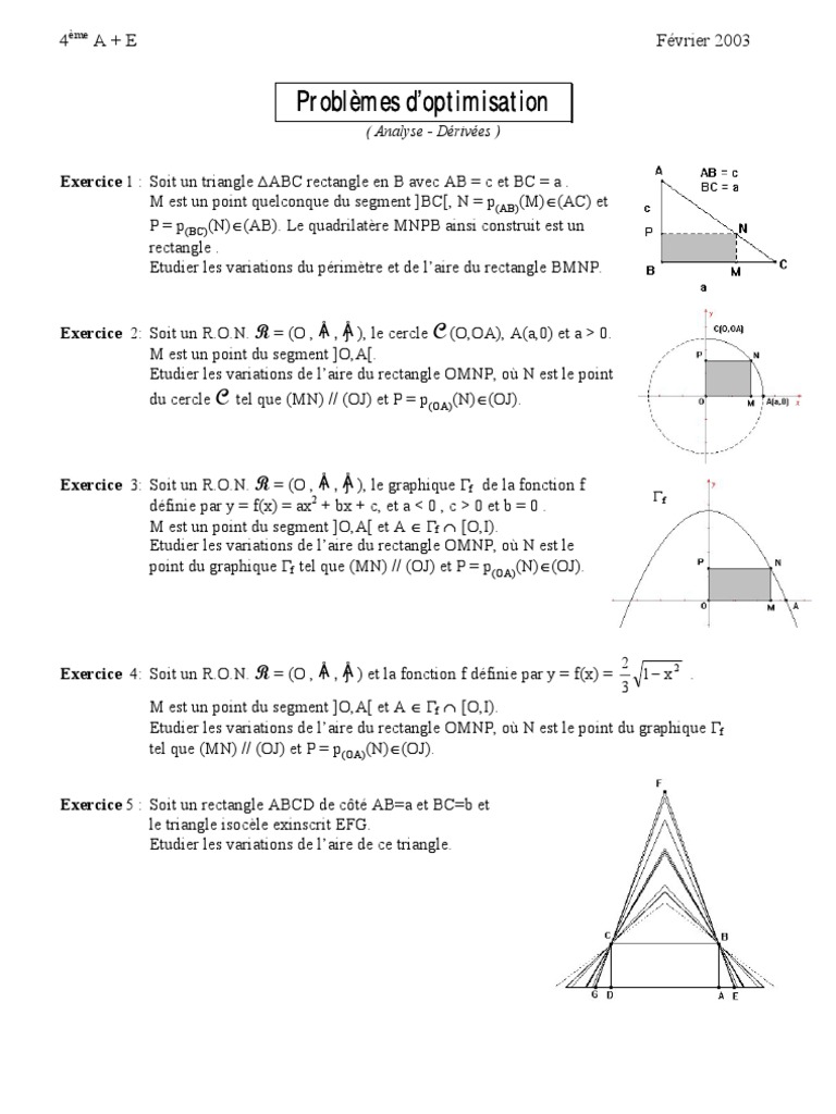 Optimisation Corrige | PDF | Zone | Géométrie euclidienne