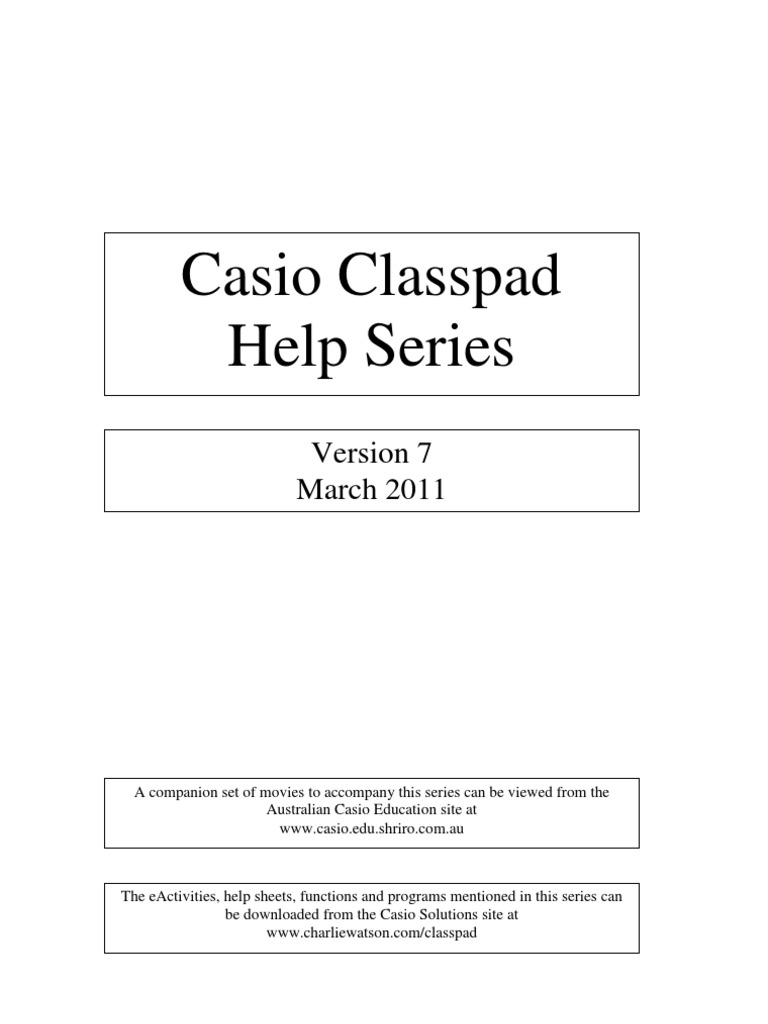 CP000 Classpad Help Series | PDF | Derivative | Circle