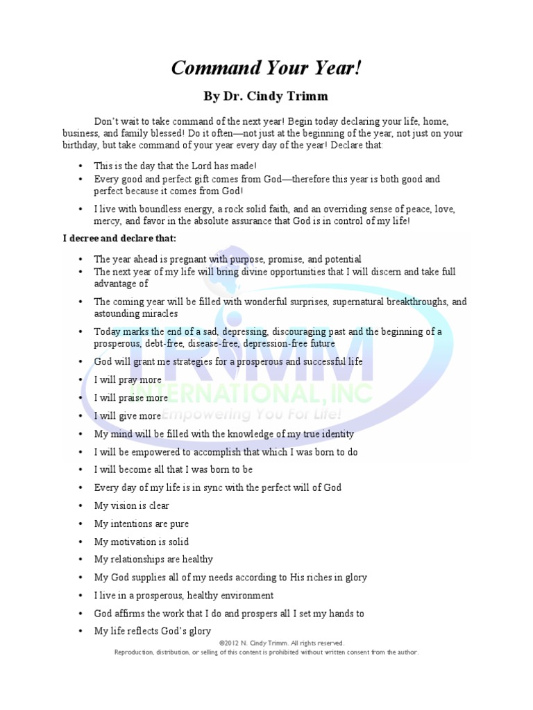 Command Your Year 2013 | PDF | Jesus | God