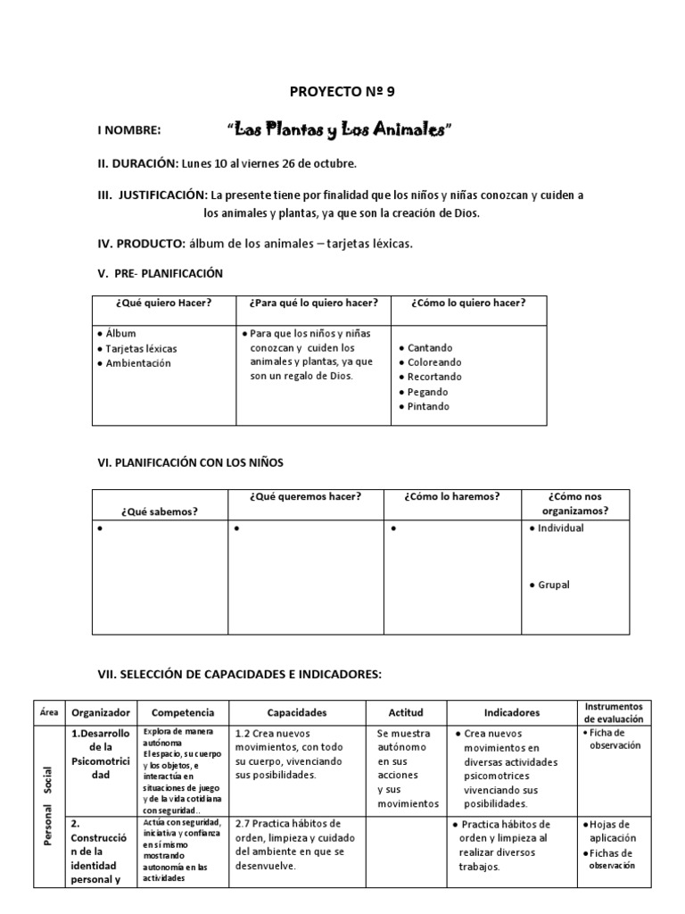 PROYECTO Las Plantas y Los Animales | PDF | Plantas | Mamíferos