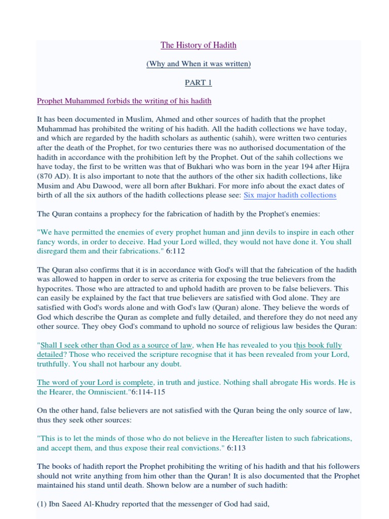 The History of Hadith | PDF | Hadith | Muhammad