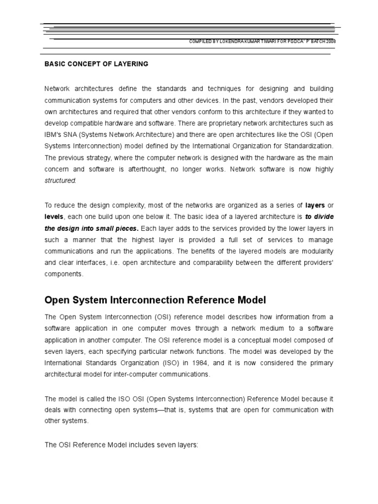 Netwroking Notes | PDF | Osi Model | Computer Network