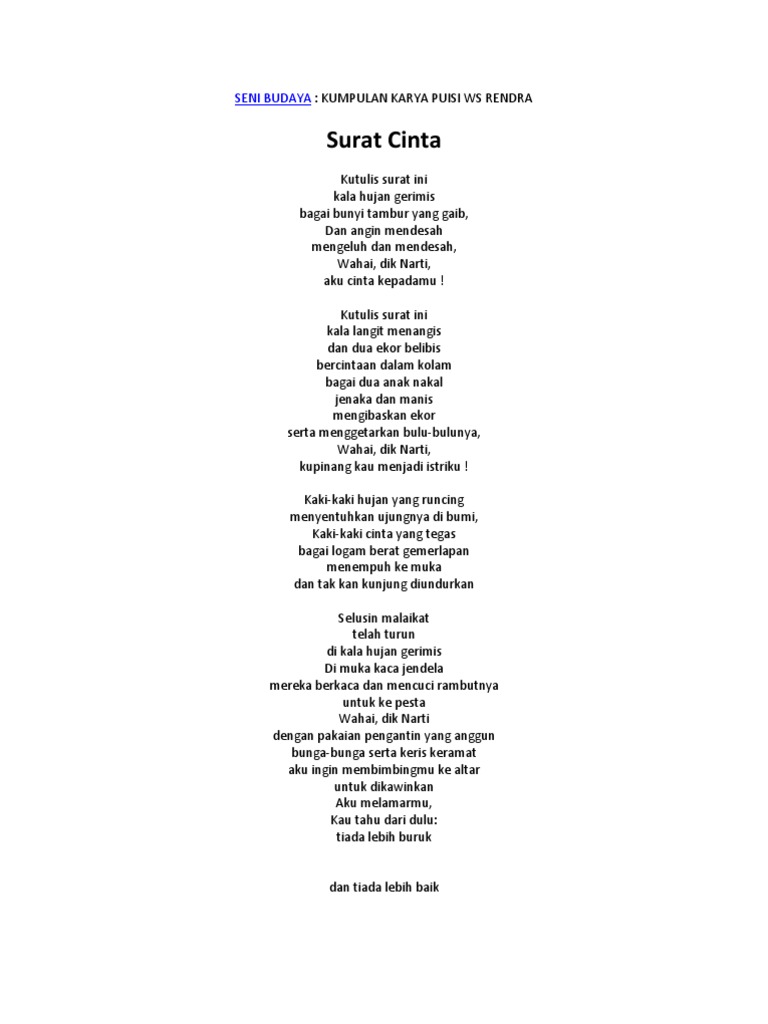 Kumpulan Karya Puisi Ws Rendra | PDF