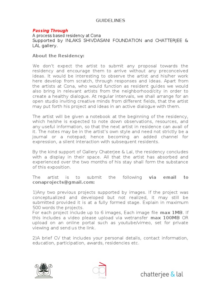 Guidelines Application Passingthrough Cona | PDF