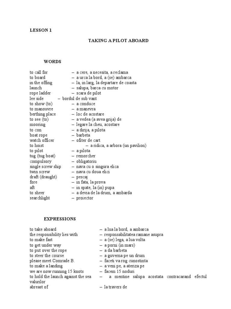 01 Taking A Pilot Aboard | PDF | Sea Captain | Ships