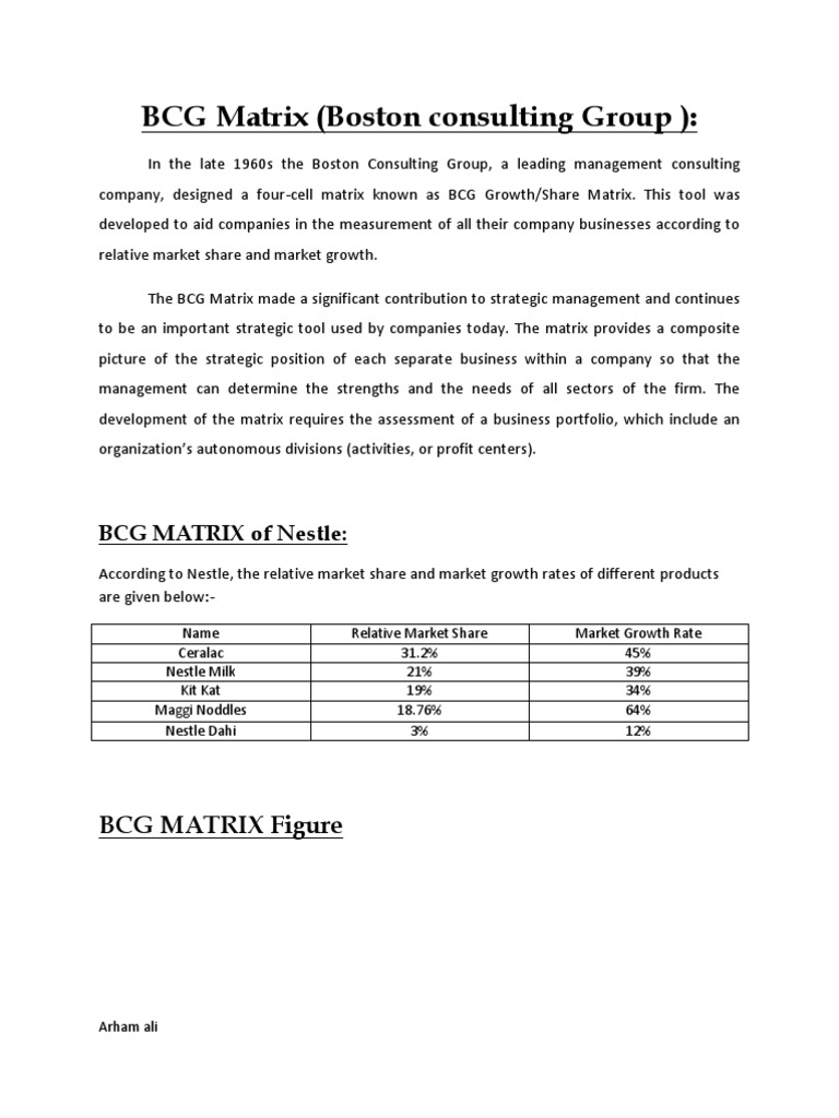Bcg Matrix Nestle Bcg Matrix Nestle