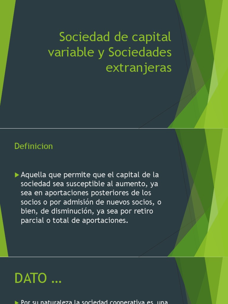 Sociedad de Capital Variable y Sociedades Extranjeras | PDF | Información del gobierno ...