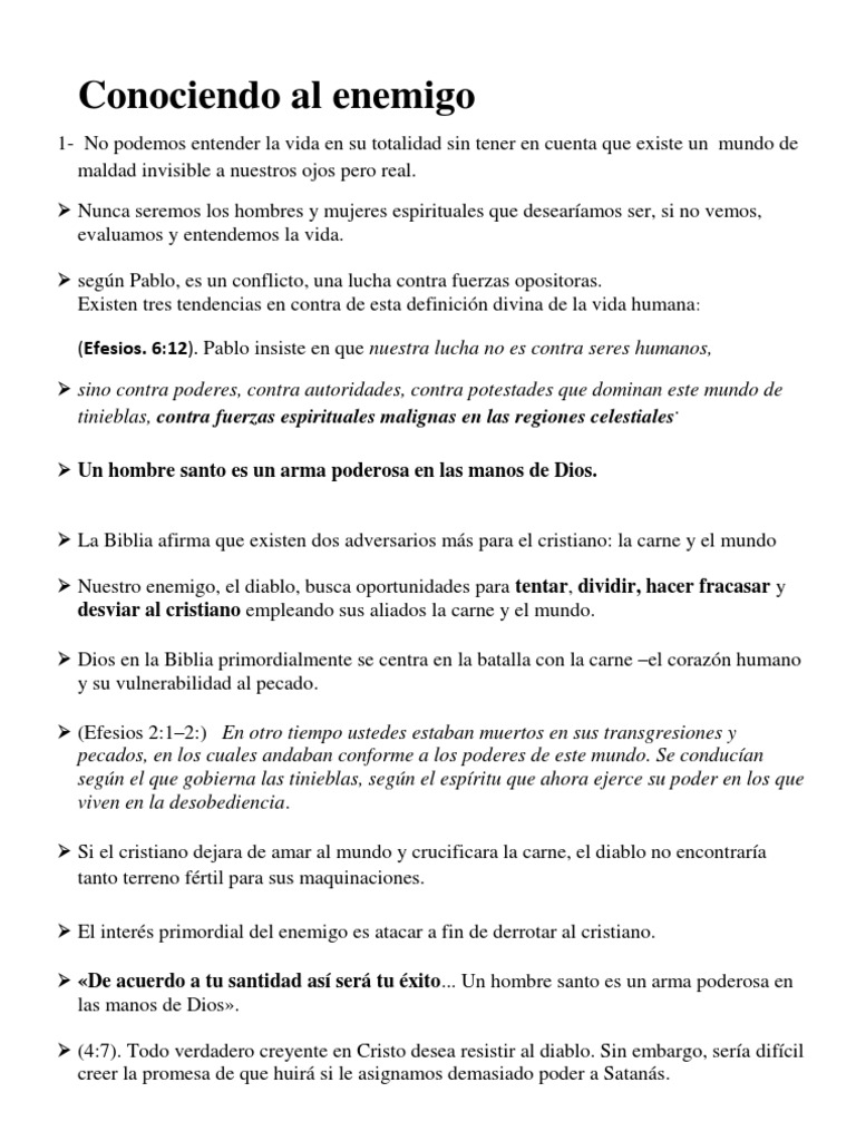 Conociendo Al Enemigo | PDF | Diablo | Pecado Conociendo Al Enemigo | PDF | Diablo | Pecado