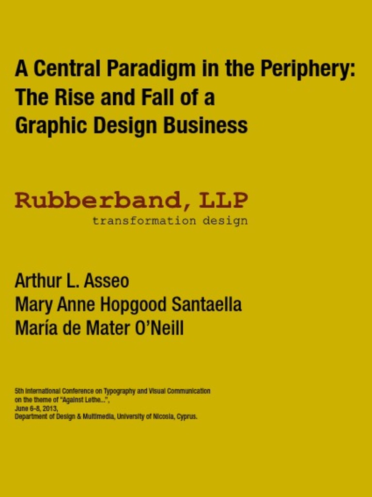 A Central Paradigm in The Periphery: The Rise and Fall of A Graphic ...