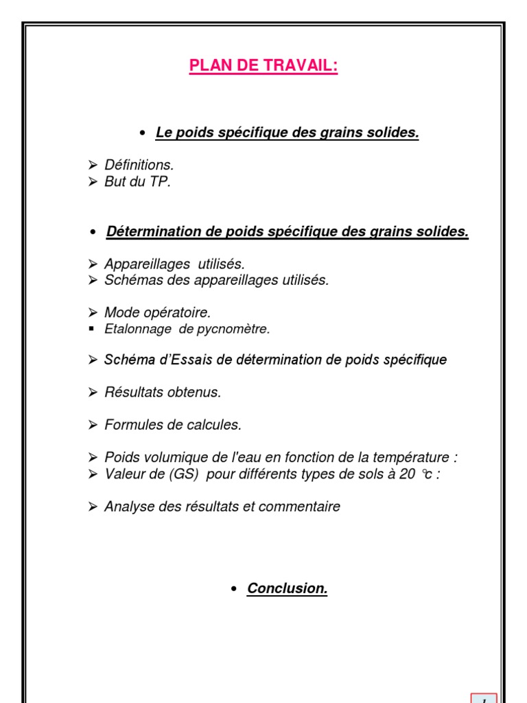 Poids Spécifique des Grains Solides | PDF | Calibrage | Grandeur physique