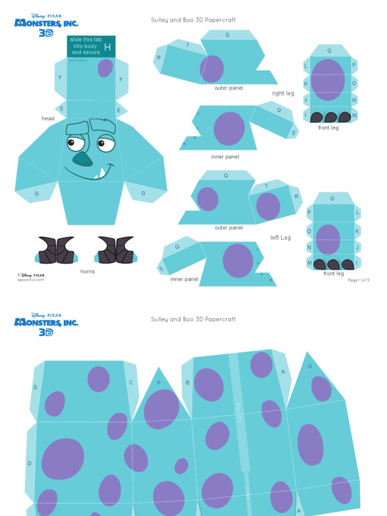 Monsters Inc Papercraft Boo Papercraft Paradise Papercrafts | Images ...