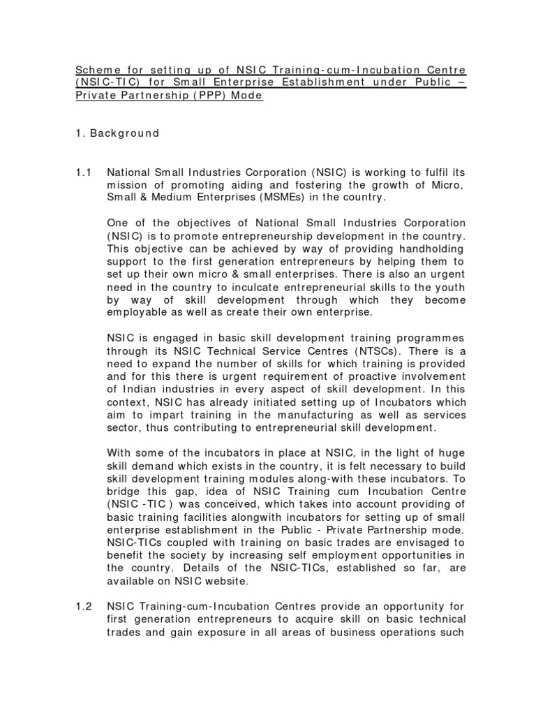 Nsic Scheme PDF | PDF | Franchising | Entrepreneurship