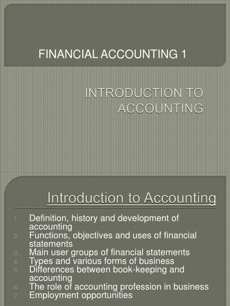 CHAPTER 1 - Introduction To Accounting | PDF | Partnership | Accounting
