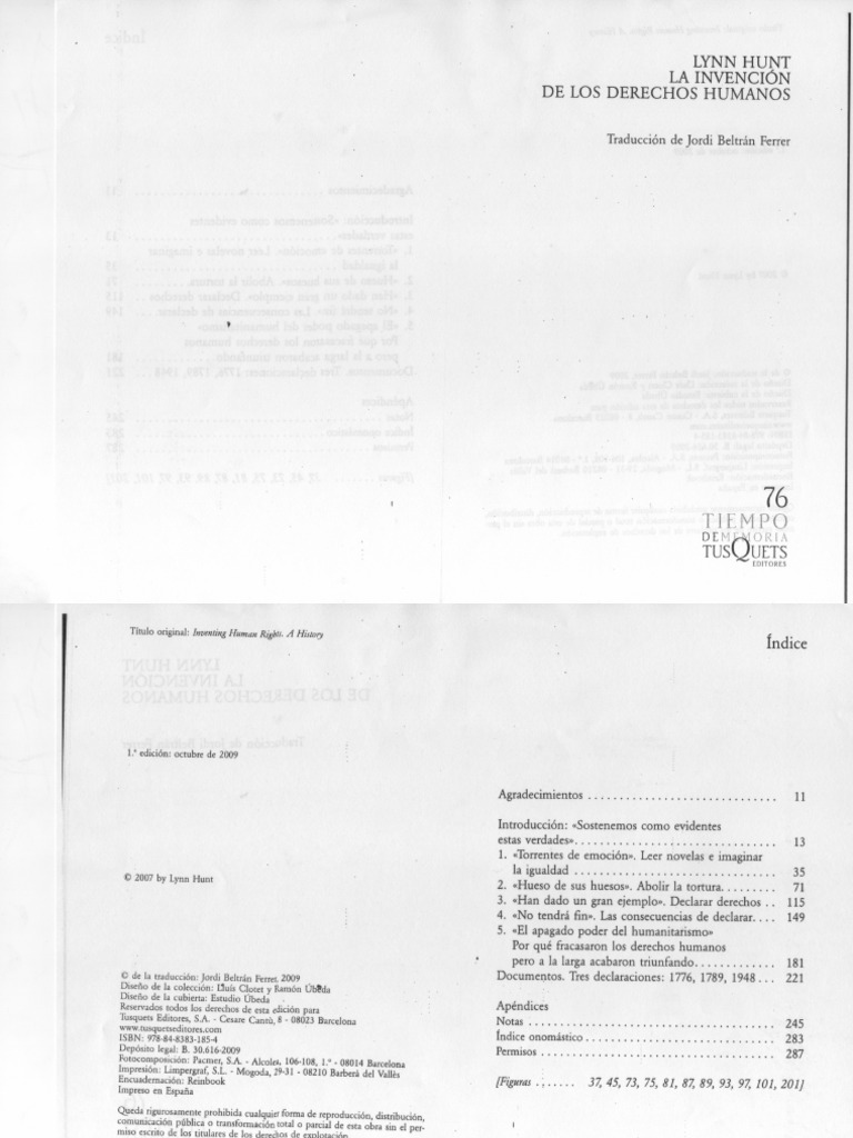 La Invención de Los Derechos Humanos - Lynn Hunt | PDF