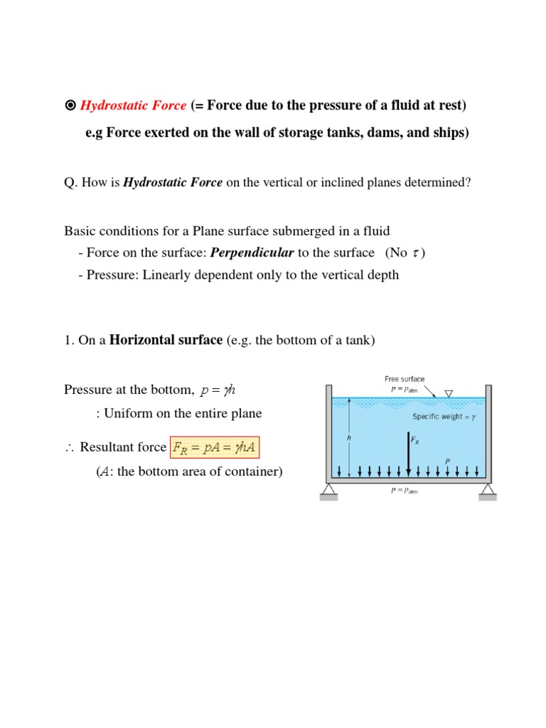 Hydrostatic | PDF | Pressure | Geometry