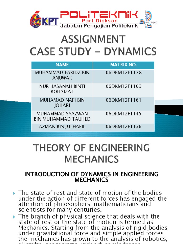 Dynamics in Mechanical Engineering | PDF | Kinematics | Force