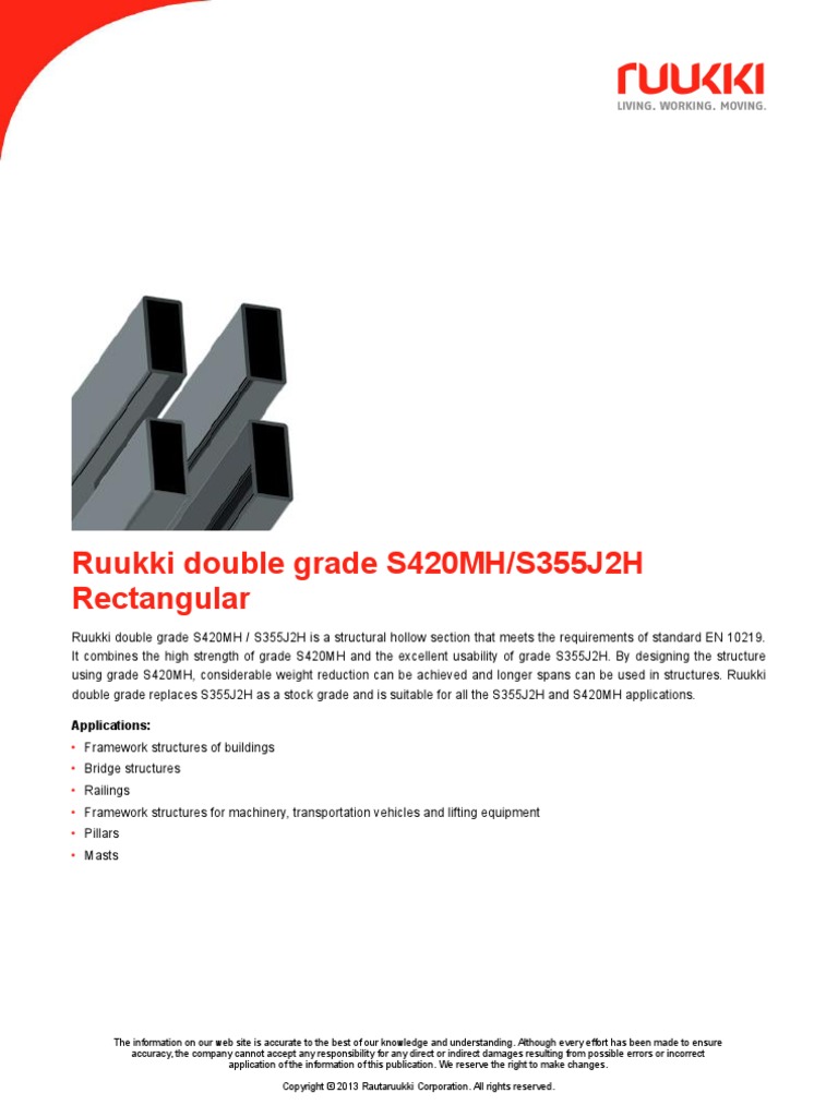 Ruukki Double Grade S420MH S355J2H Rectangular | PDF | Welding ...