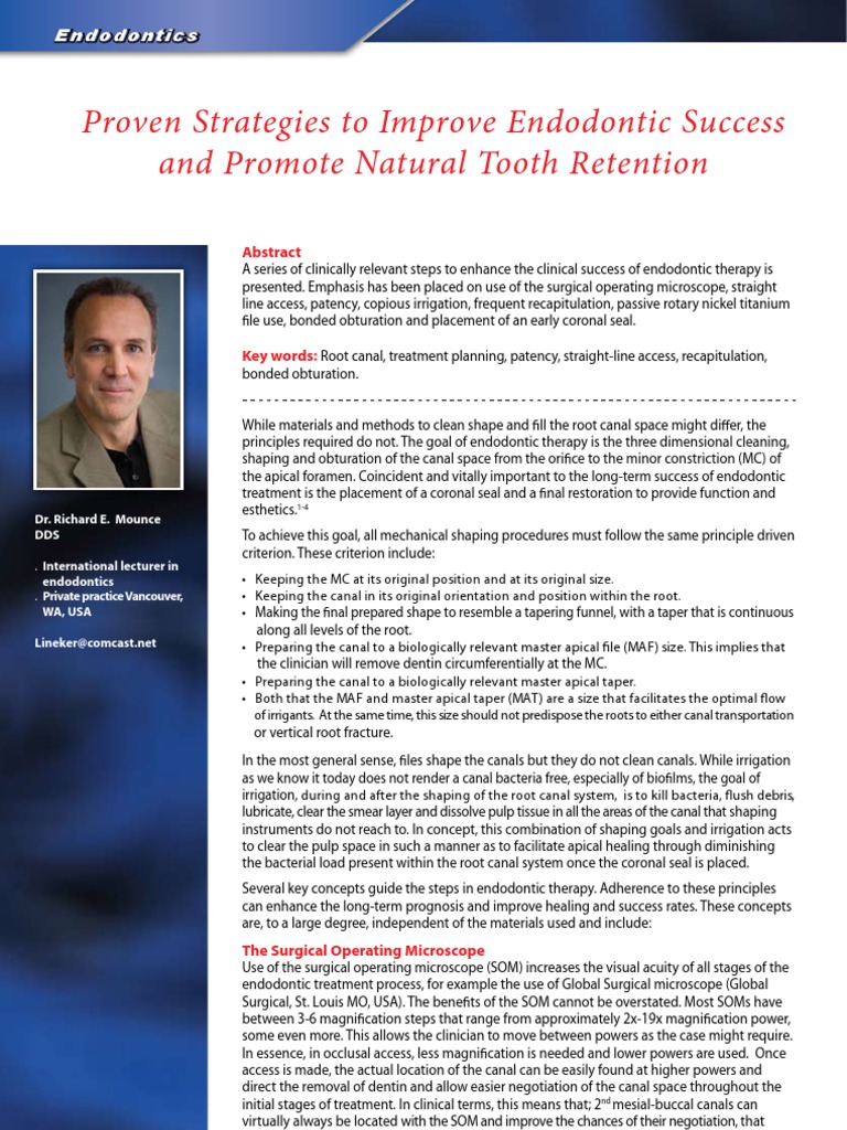Optimizing Endodontic Success Through Adherence to Proven Clinical ...