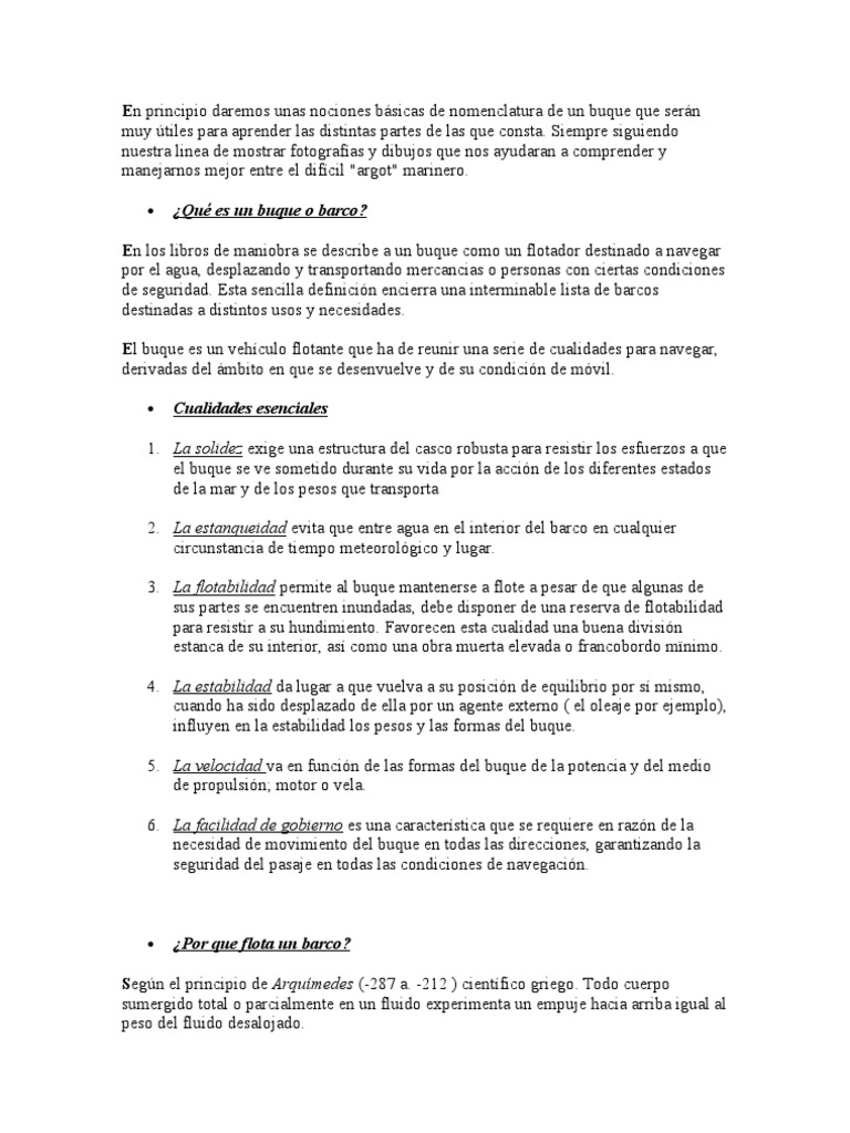 Teoria Del Buque 2 | PDF | Barcos | Puerto y estribor