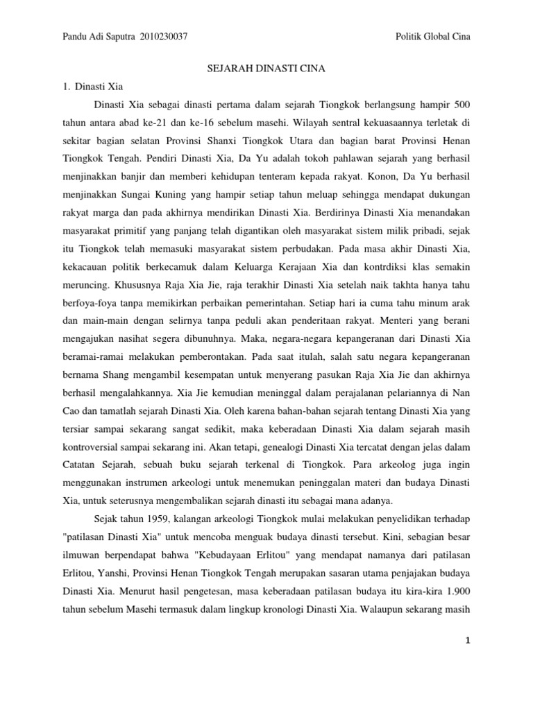 Sejarah Dinasti Cina | PDF