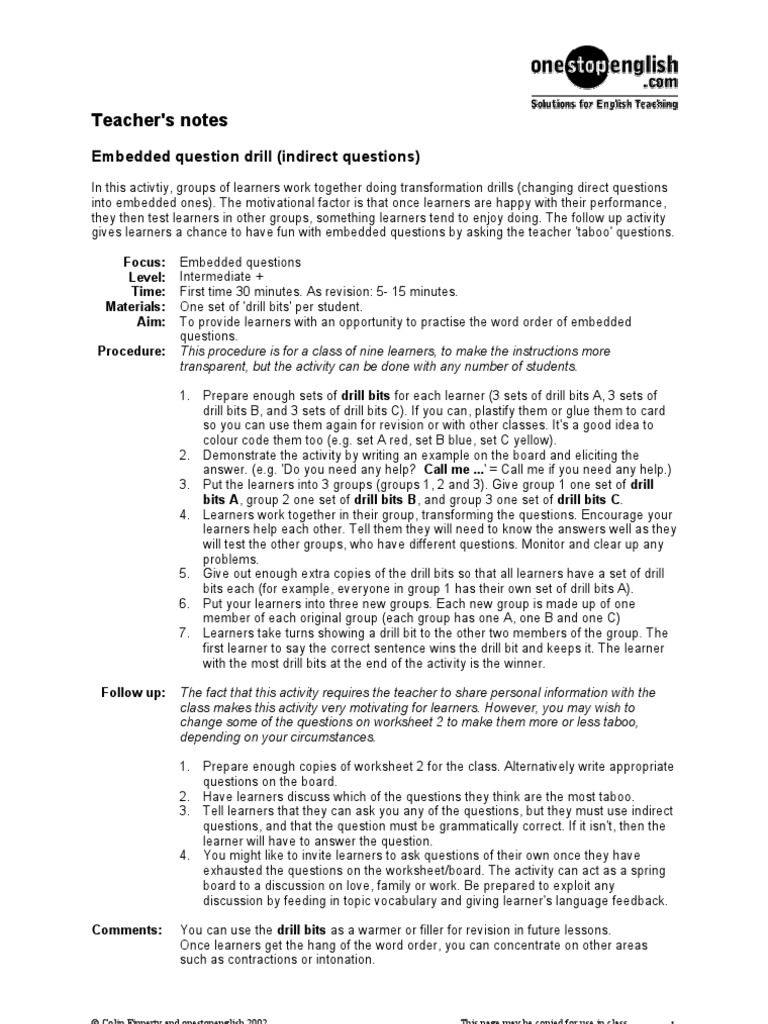 Embedded Questions | Question | Linguistics