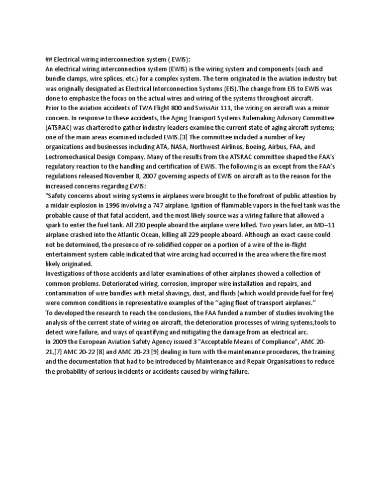 EWIS: Enhancing Aircraft Wiring Safety | PDF | Aeronautics | Transport ...